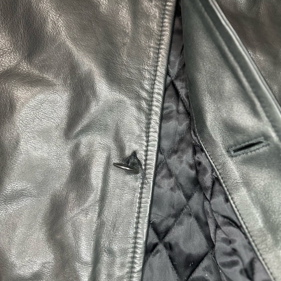 GAP | Jackets & Coats | Vintage Gap Mens Leather Jacket Black Button ...